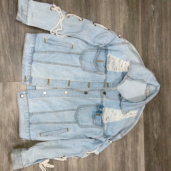 36 Point 5 | Jackets & Coats | 36 Point 5 Oversized Ripped Denim Jacket ...